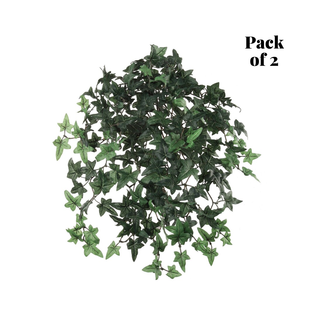 2-Pack: 20" Mini English Ivy Plant with 274 Silk Leaves, UV Resistant ...