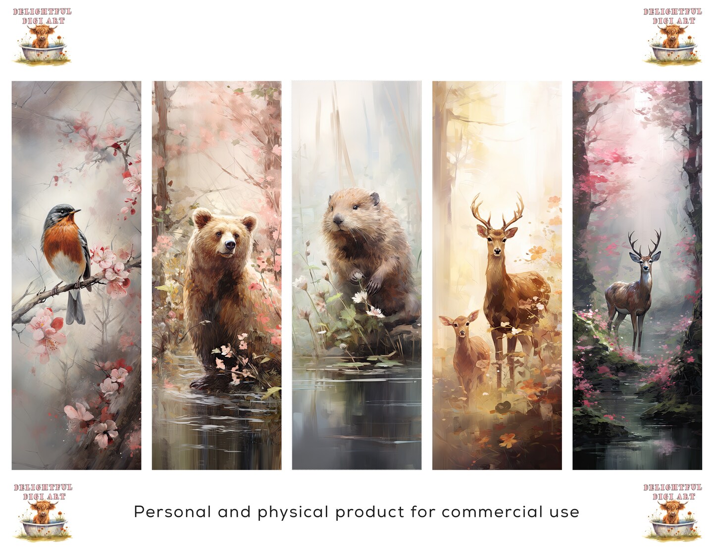 10 Spring Animals Printable Bookmarks | Digital Download JPG Bookmark ...