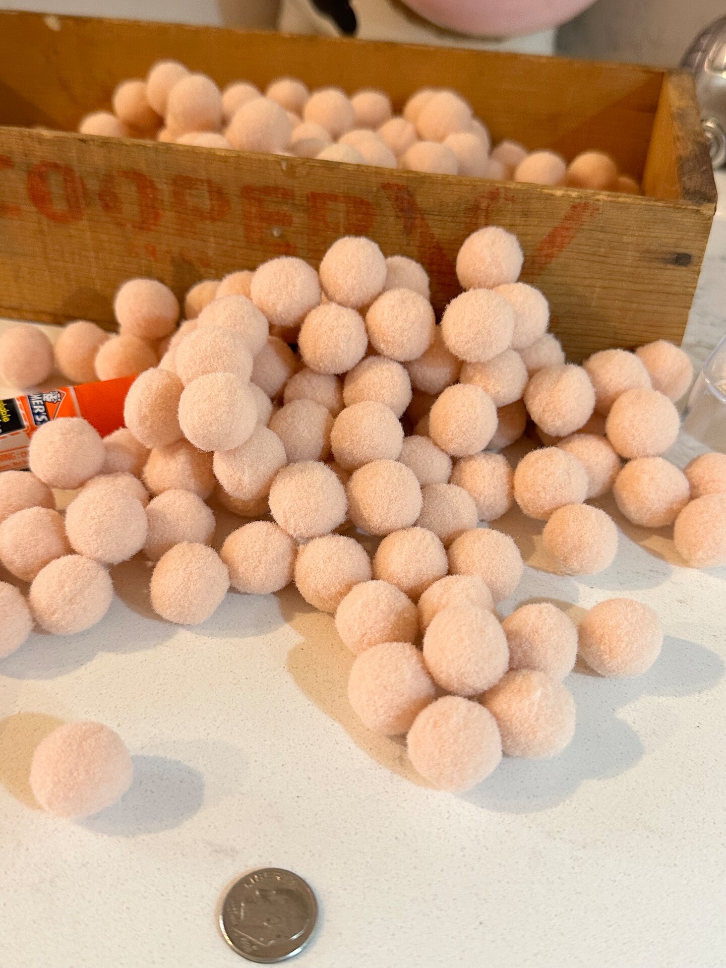 20MM Peach Craft Pom Pom Tactile Stimulation DIY Crafts Sensory Play ...