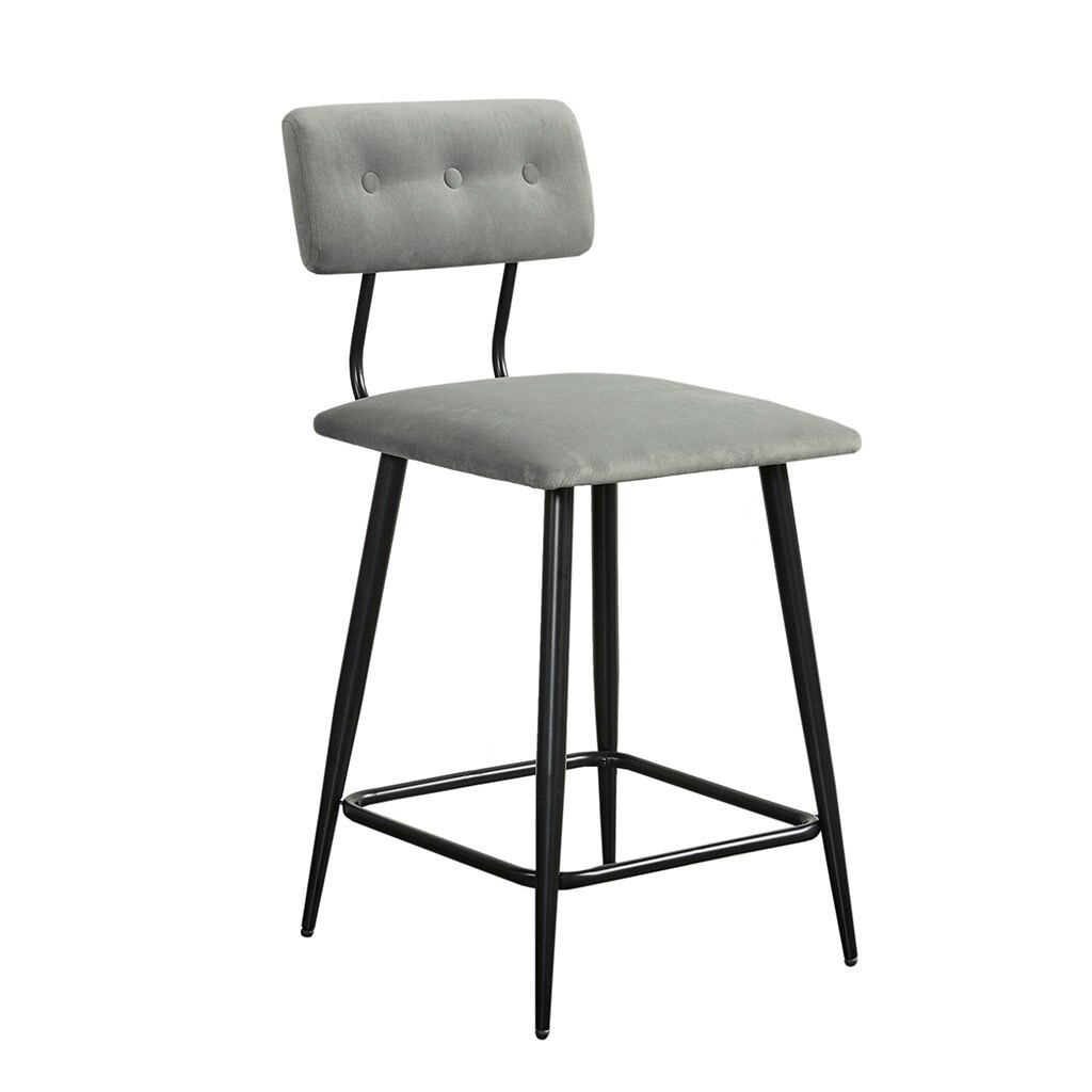 Gracie Mills Roscoe 25" Tufted Metal Frame Counter Stool - Grace-14394 ...