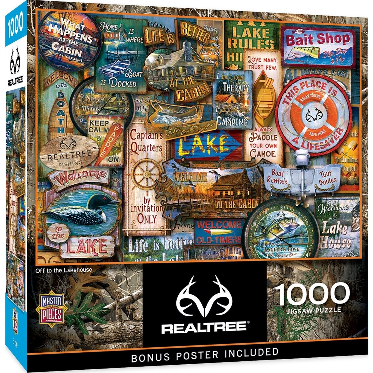 Realtree 1000 Piece Jigsaw Puzzle Cabin Signs 19.25 X 26.75 Eco ...