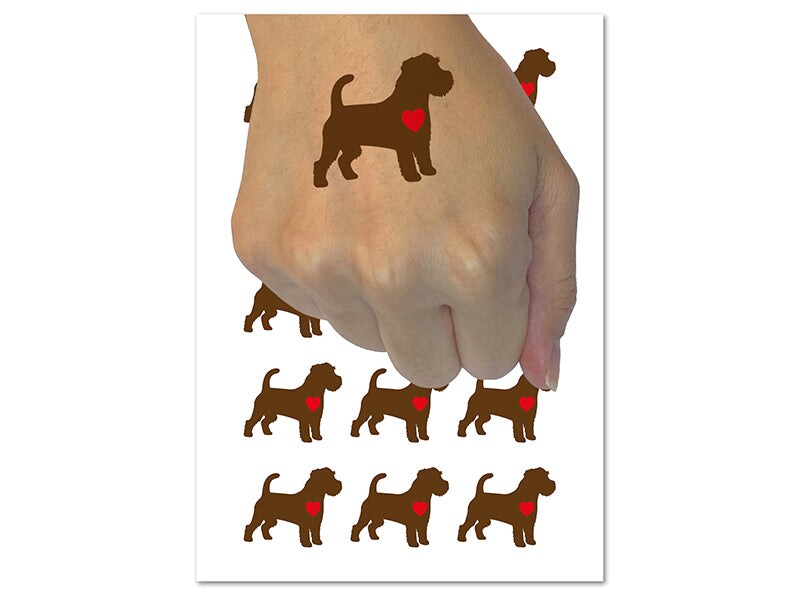 Rough Coated Jack Russell Terrier Parson Dog with Heart Temporary ...