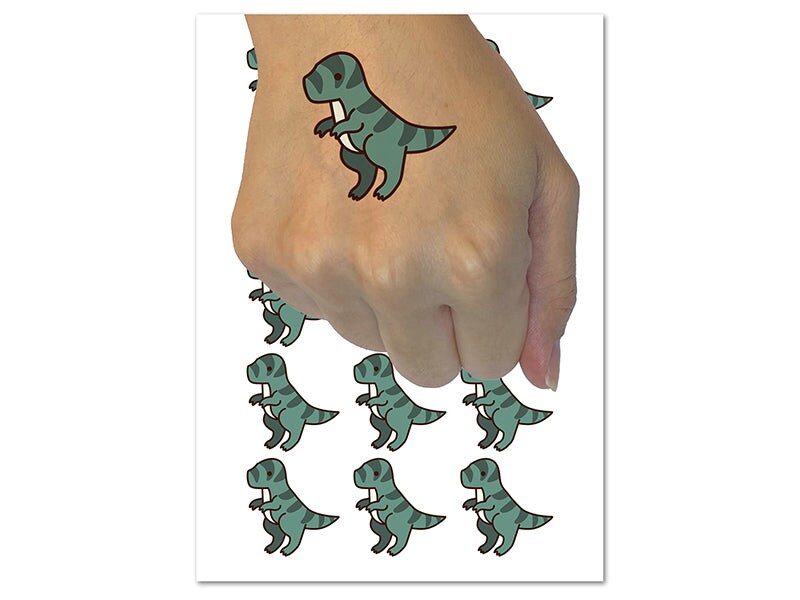 Baby Nursery T-Rex Dinosaur Temporary Tattoo Water Resistant Fake Body ...