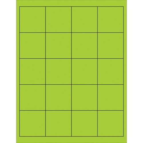 Tape Logic Rectangle Laser Labels, 2" x 2", Fluorescent Green, 2000 ...