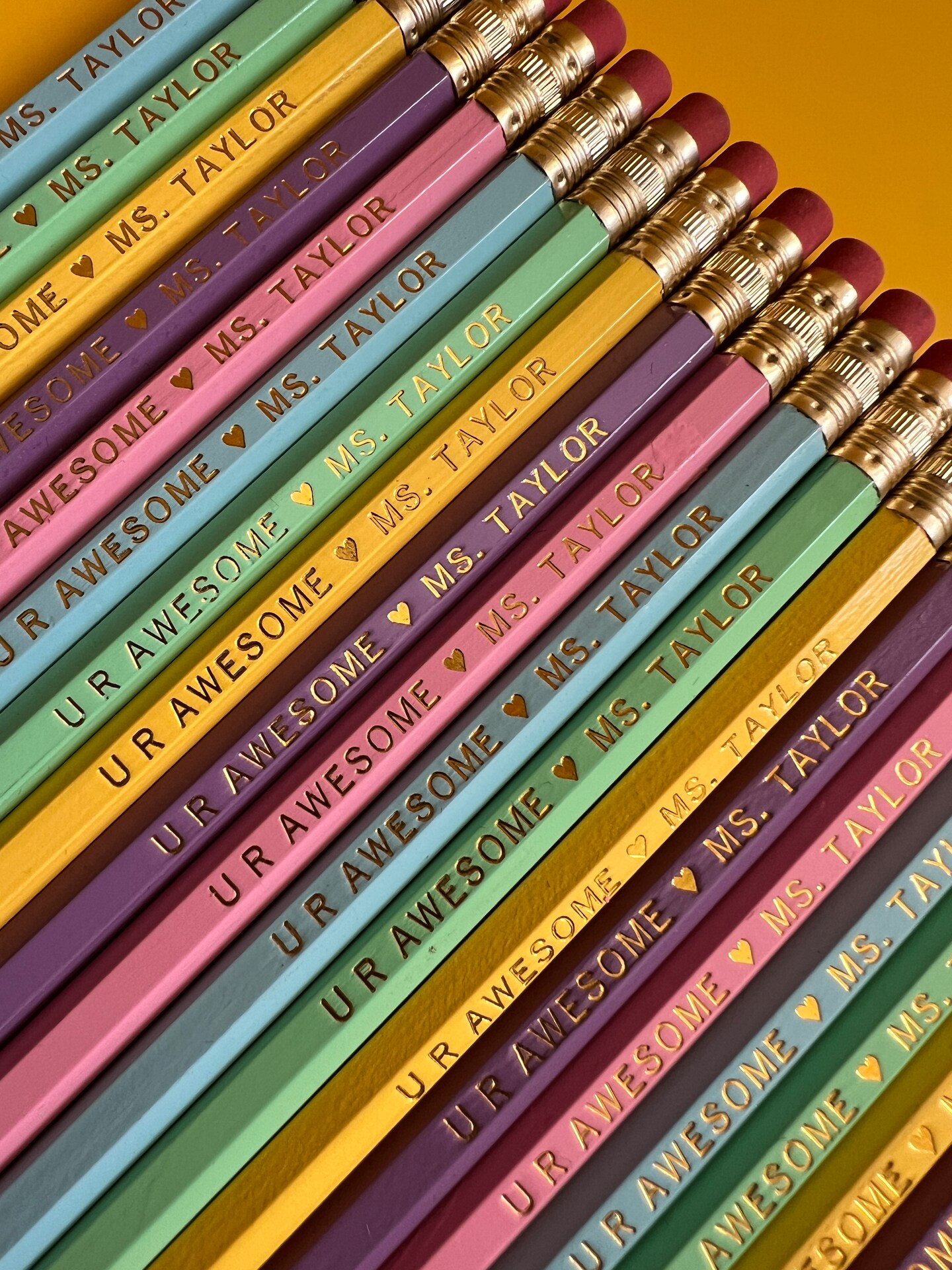 Custom Personalized Hand Stamped Pencils - Your Name or Saying Engraved ...