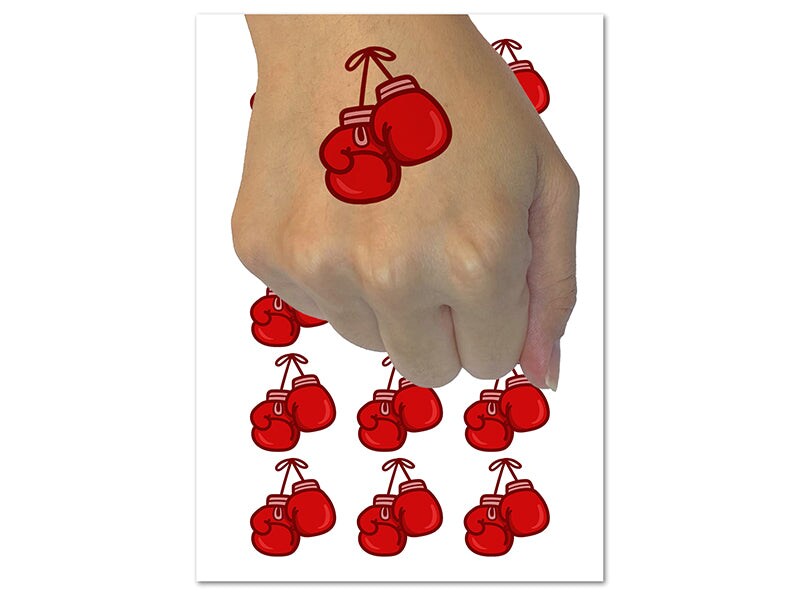 Boxing Gloves Hanging Temporary Tattoo Water Resistant Fake Body Art ...