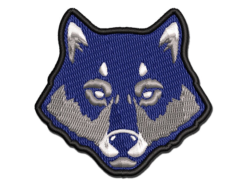 Realistic Wolf Head Multi-Color Embroidered Iron-On Patch Applique ...