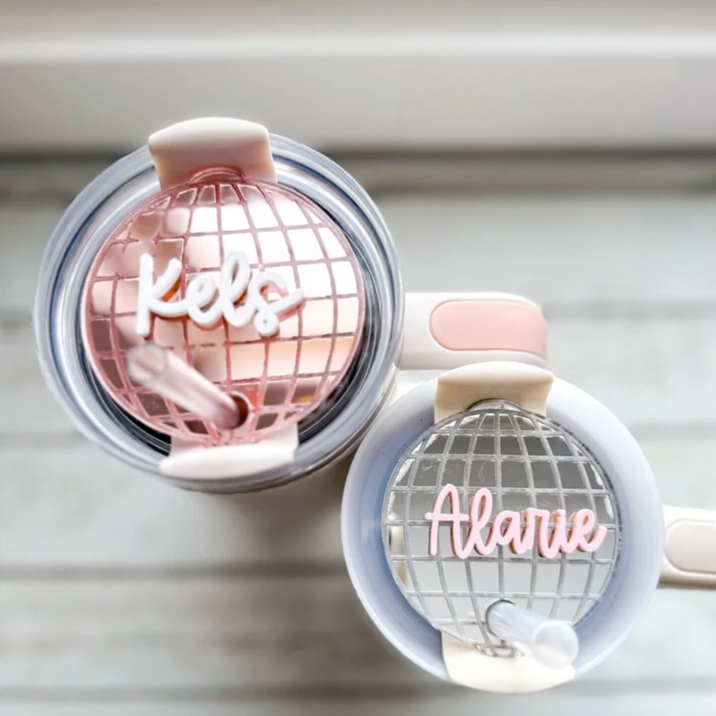 Personalized Disco Ball Dancing Name Tag Stanley Tumbler Name Plates ...