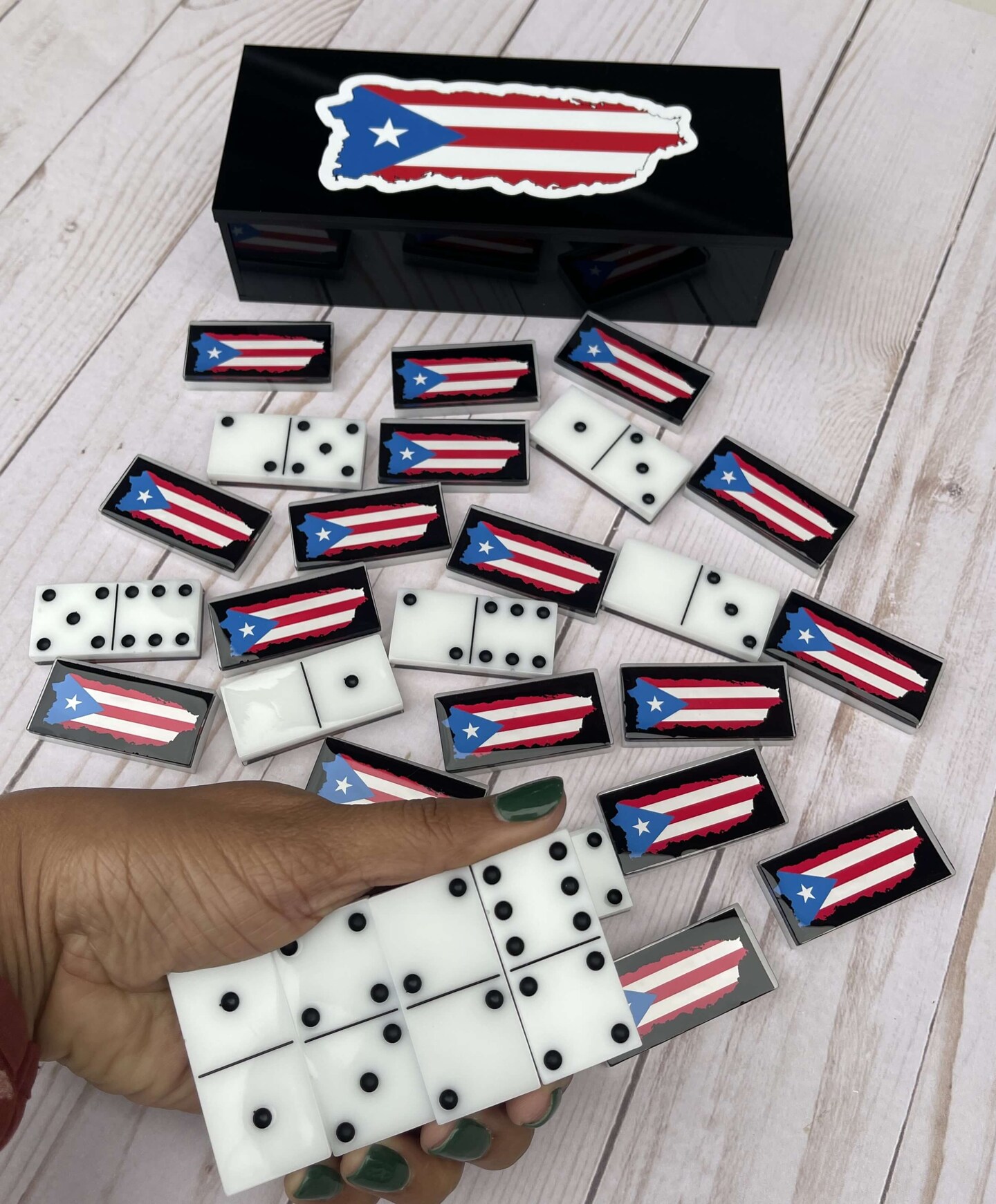 PUERTO RICO Map and Flag Resin Dominoes Set | MakerPlace by Michaels