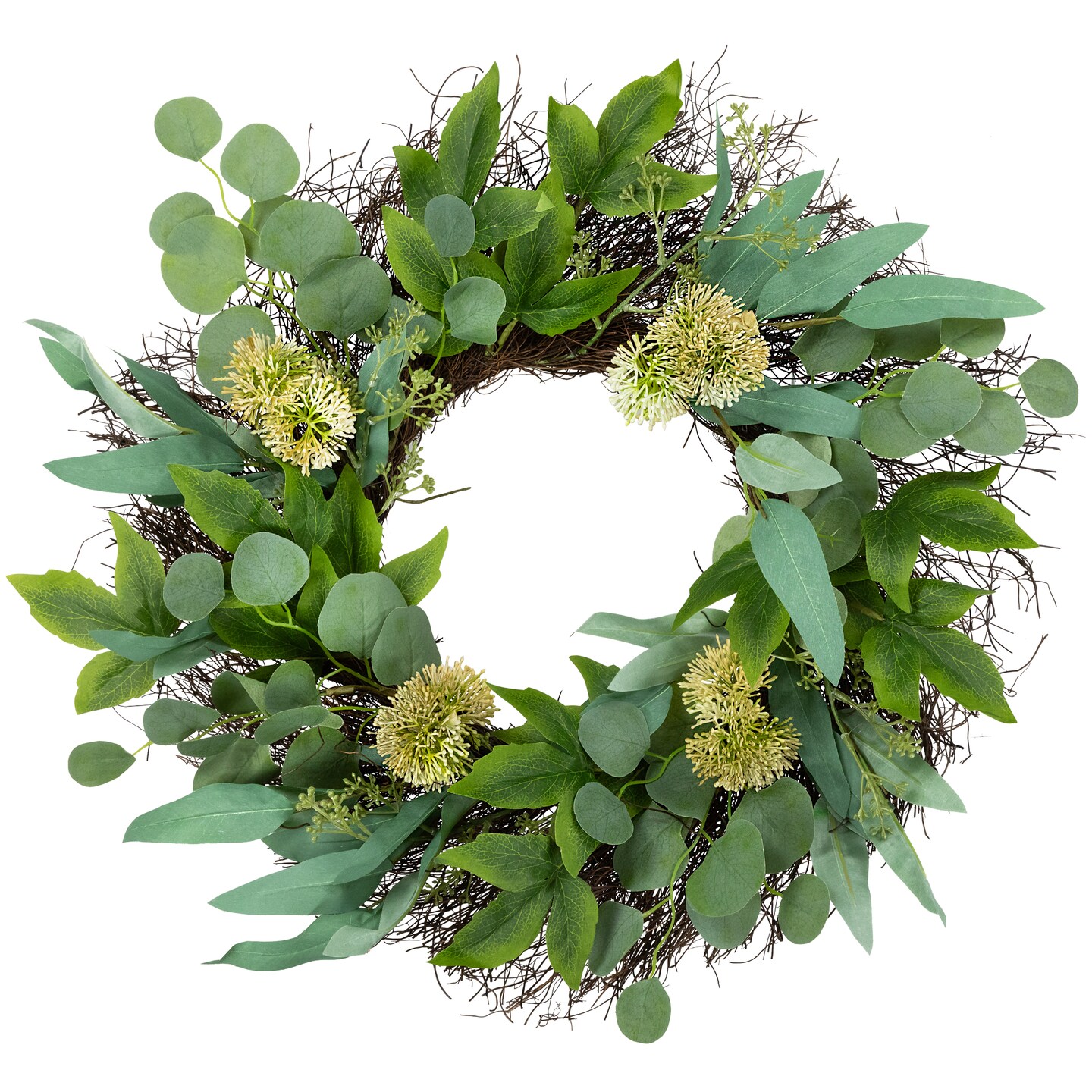 Northlight Eucalyptus and Olive Leaf Twig Spring Wreath, 24-Inch | Michaels