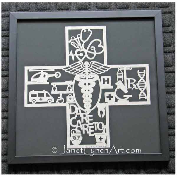 SCHERENSCHNITTE MEDICAL PLAQUE Doctor Nurse EMT Health Paper Cutting ...