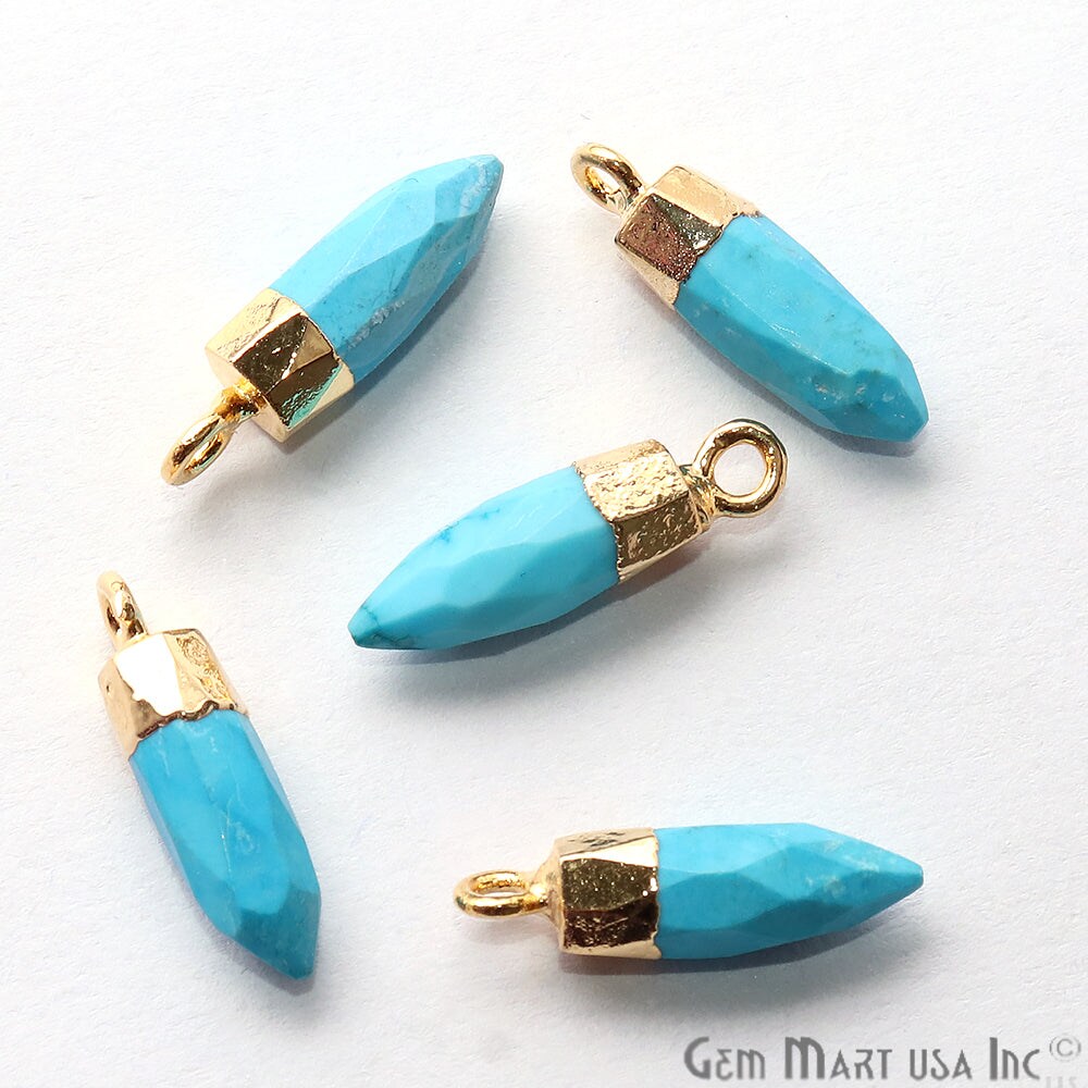 Bullet Shape Gemstone Connector, 17x5mm Bullet Spike Point, Gemstone ...