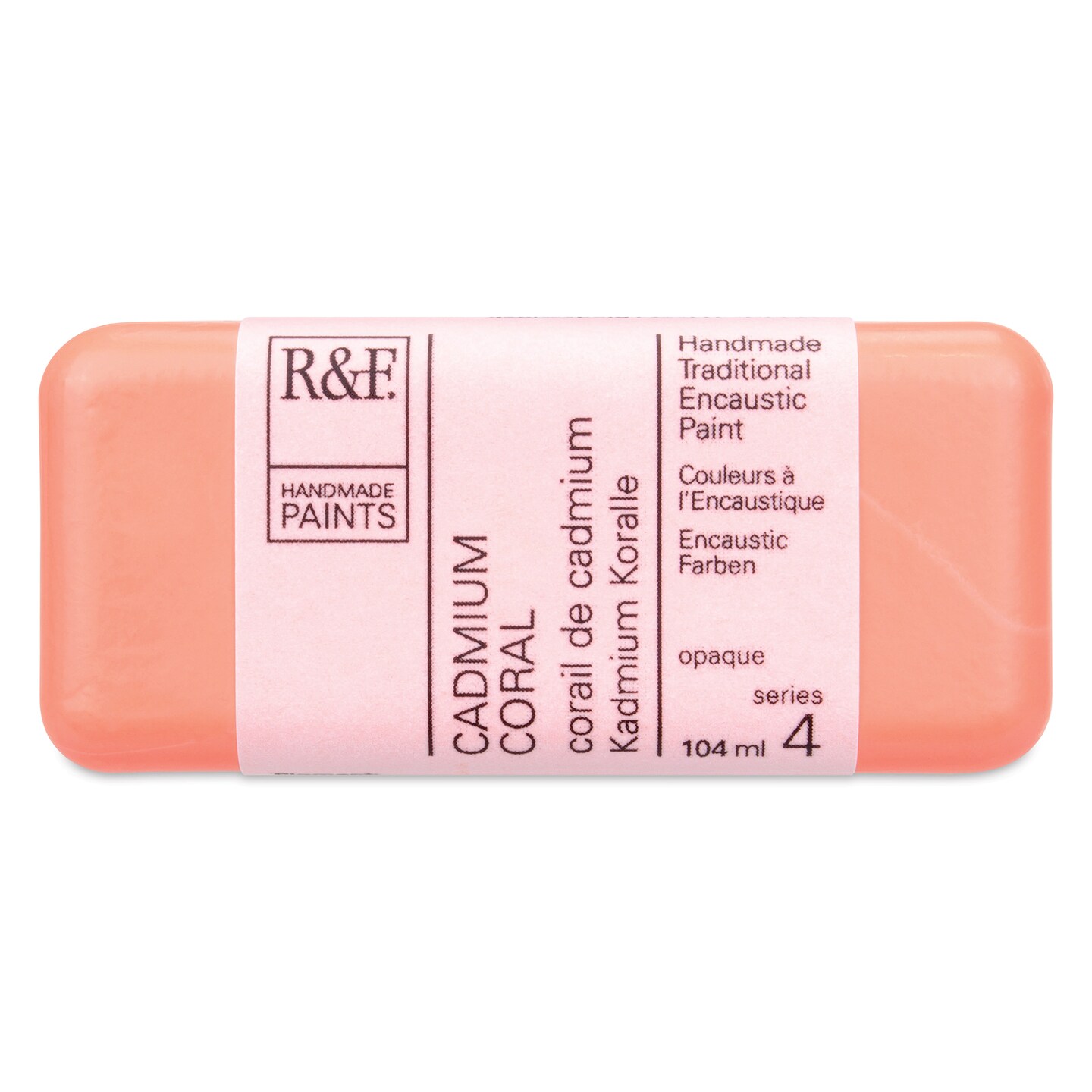R&F Encaustic Paint Block - Cadmium Coral, 104 ml block | Michaels