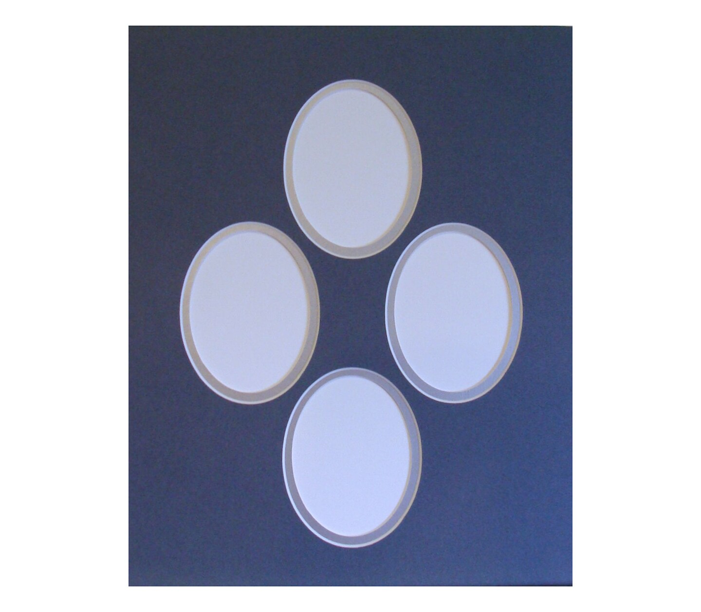 Photo Frame Collage Archival Double Mat 4 Oval Multi Opening For 11 x ...