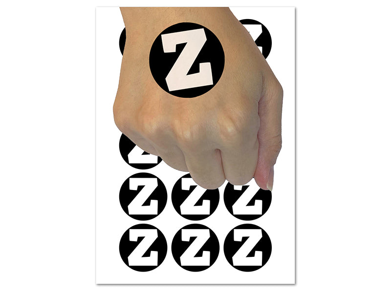 Letter Z Uppercase Fun Bold Font Temporary Tattoo Water Resistant Fake ...