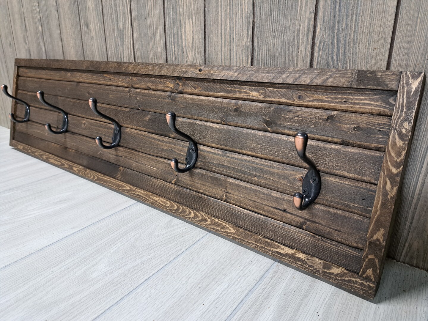 Rustic Wood Coat Rack - Dark Pine Finish | MakerPlace by Michaels