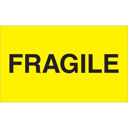 Tape Logic Labels, "Fragile", Fluorescent Yellow, 3" x 5", 500/Roll ...