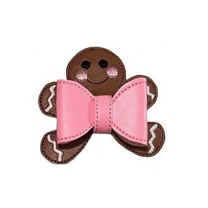 Vinyl Gingerbread Man Hair Bow (Pink) | MakerPlace by Michaels