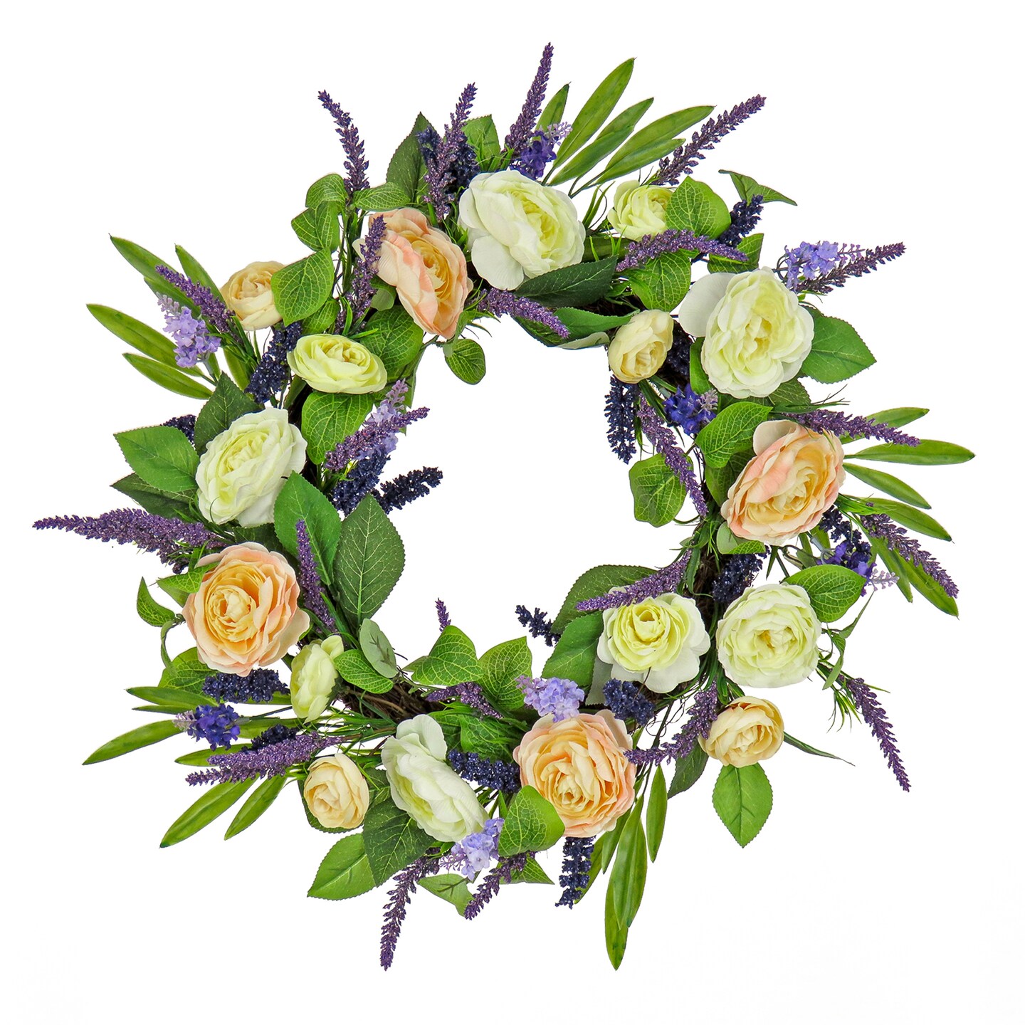 National Tree Company Artificial Spring Wreath, Woven Branch Base ...