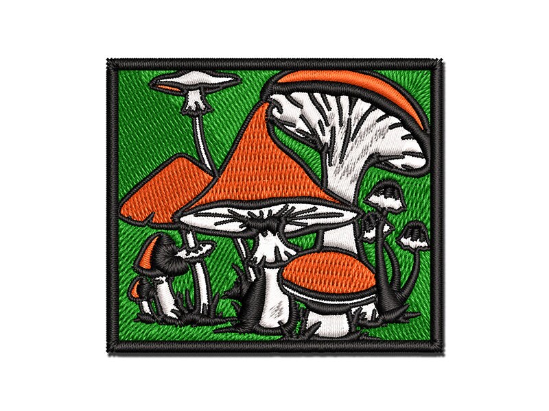 Whimsical Group of Mushrooms Fungus Fungi Multi-Color Embroidered Iron-On Patch Applique | Michaels