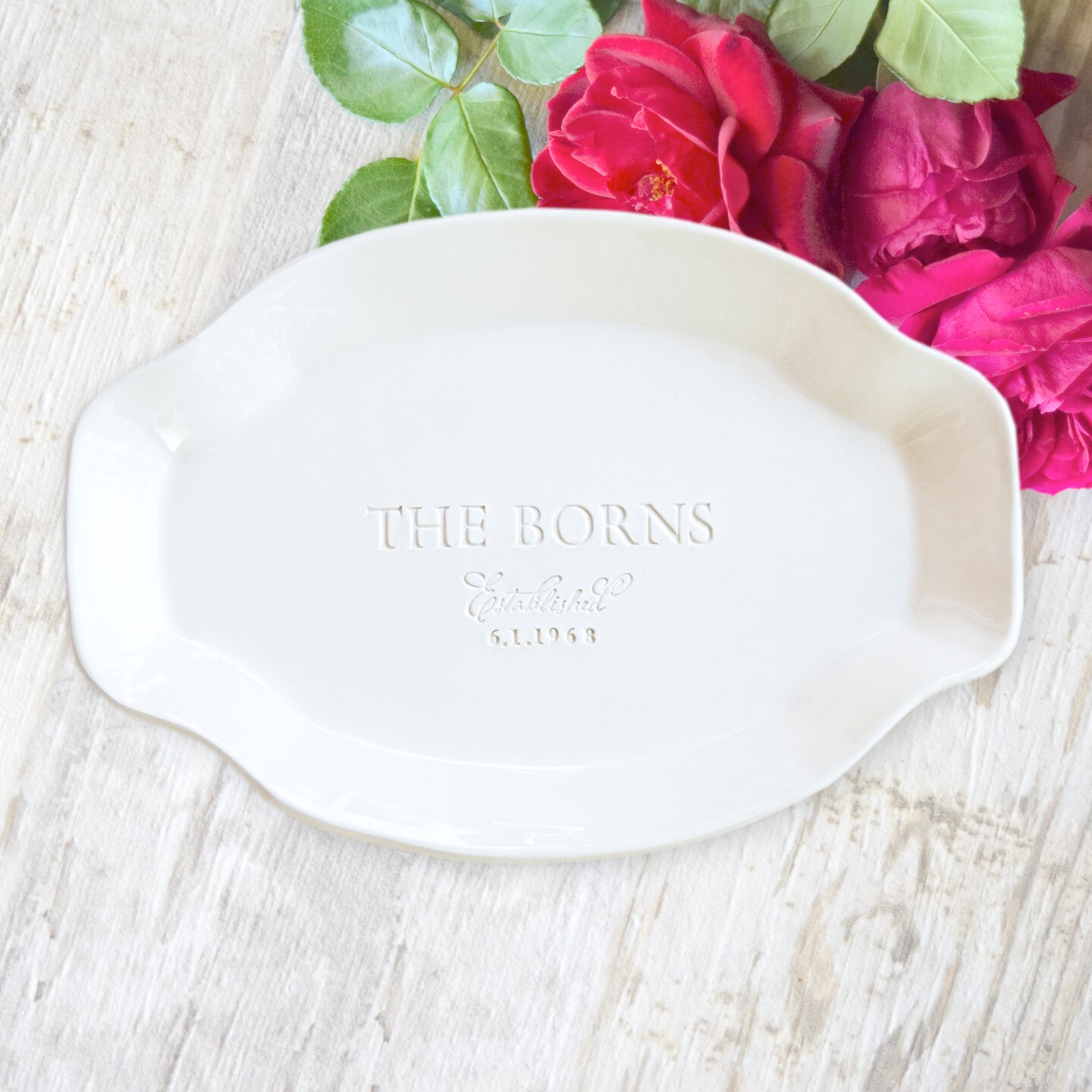 Custom Serveware Platters Personalized Ceramic Serving Trays with Names ...