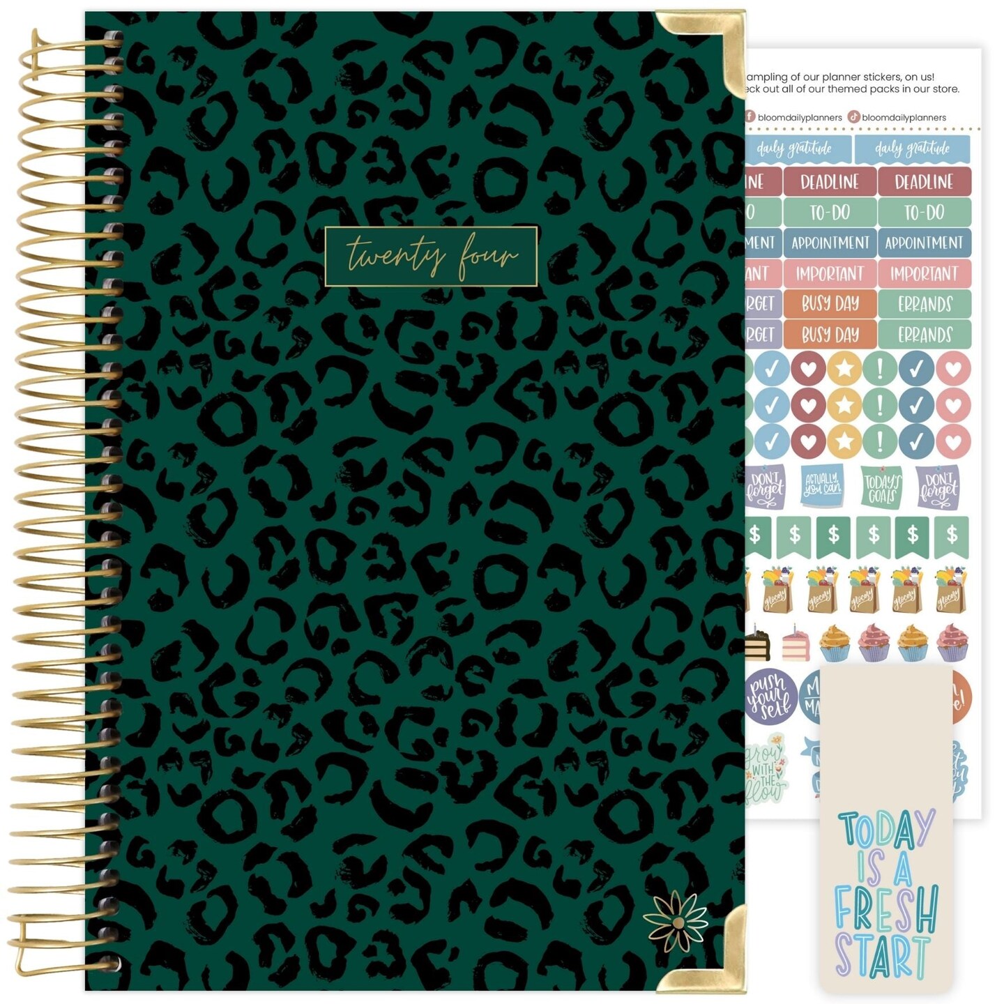 bloom daily planners 2024 Hard Cover Planner, 5.5" x 8.25", Leopard ...