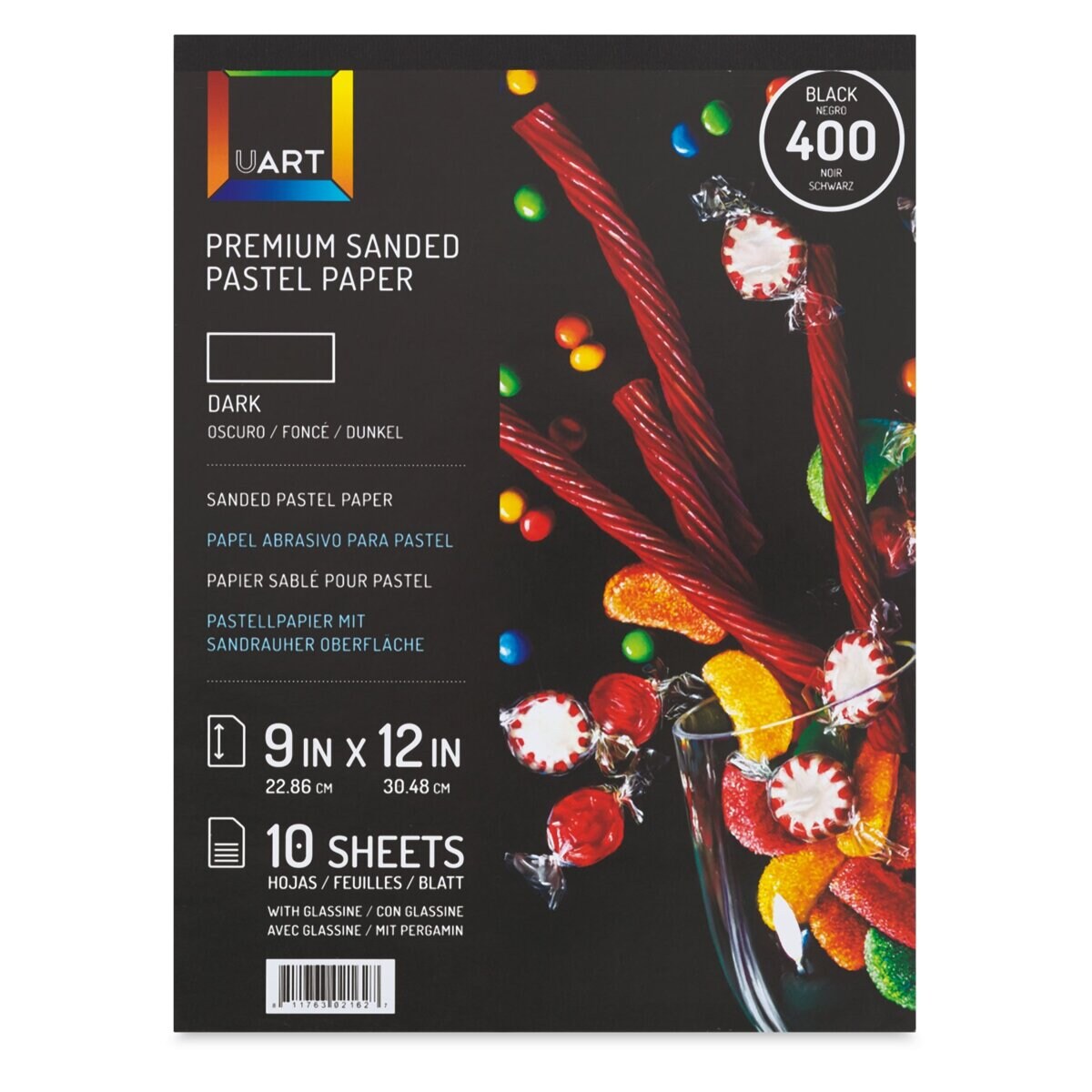 UArt Sanded Pastel Paper Pad - 400 Grit, 9" x 12", 10 Sheets, Dark ...