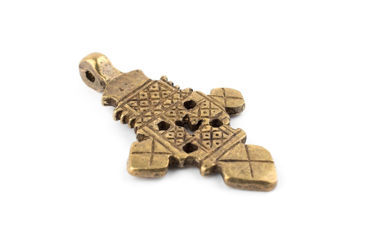 Brass Ethiopian Coptic Cross Pendant, African Abyssinian Design ...