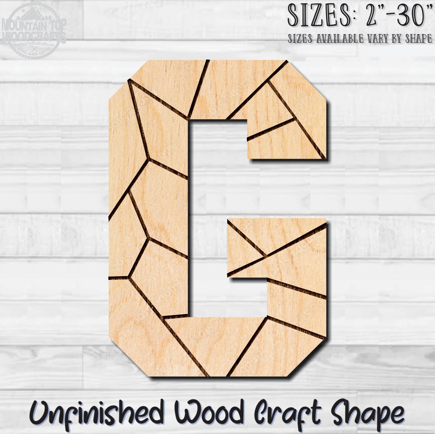 Coloring Letter G Unfinished Wood Shape Blank Laser Engraved Cutout ...
