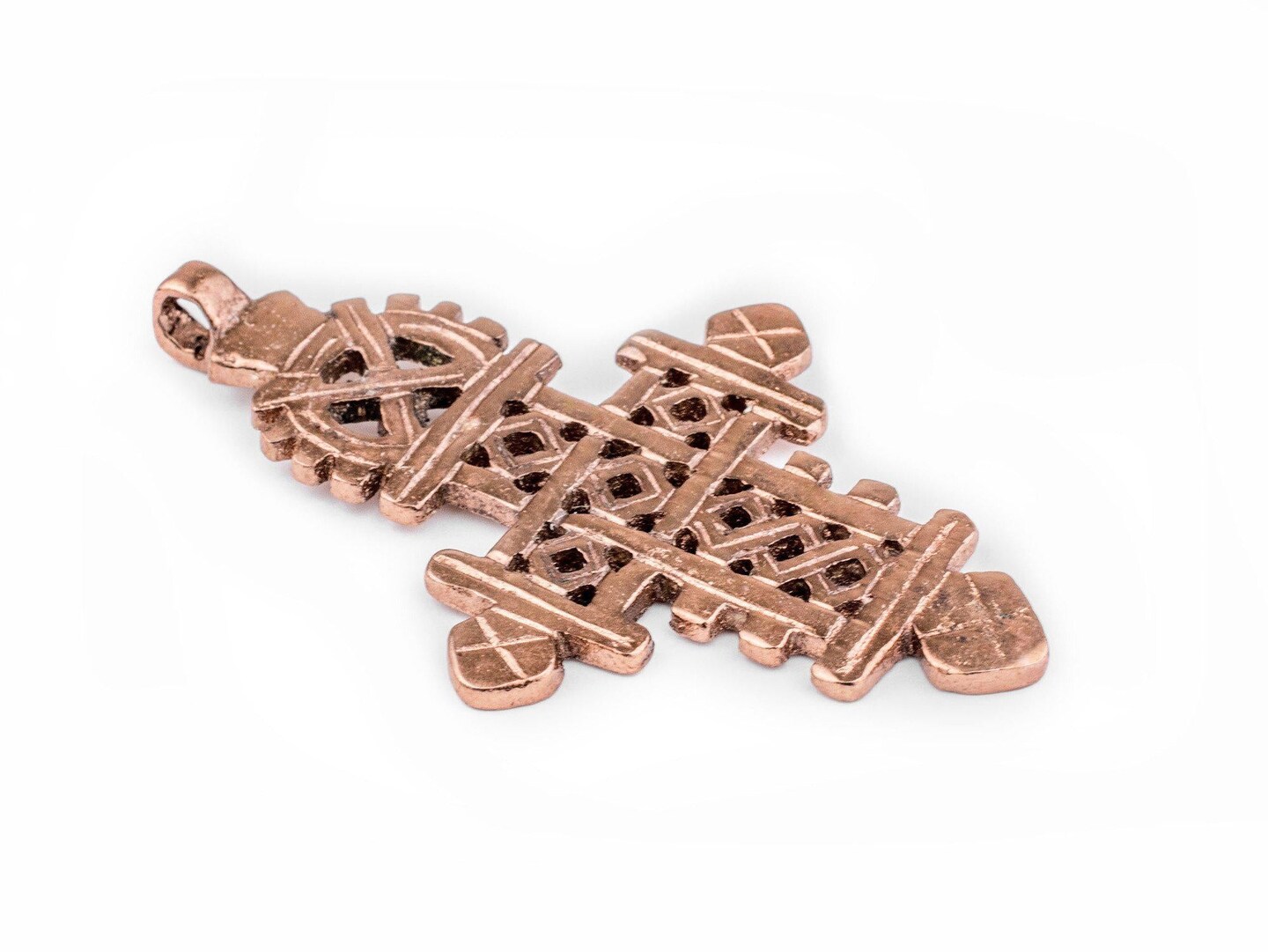 Copper Coptic Cross Pendant (86x50mm): Authentic Ethiopian East African ...