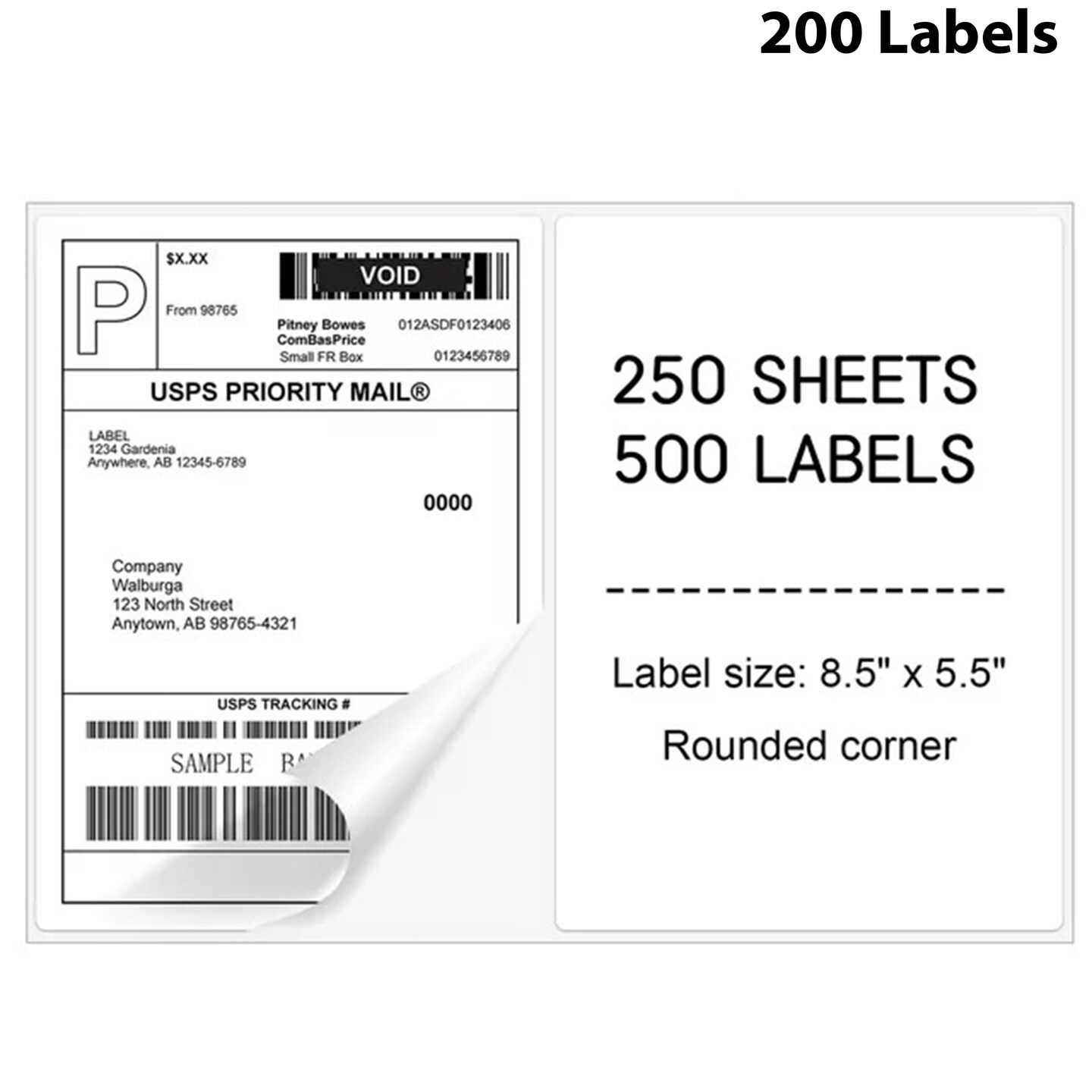 Half Sheet Shipping Labels 8.5" x 5.5" Optimized Solutions for Laser ...