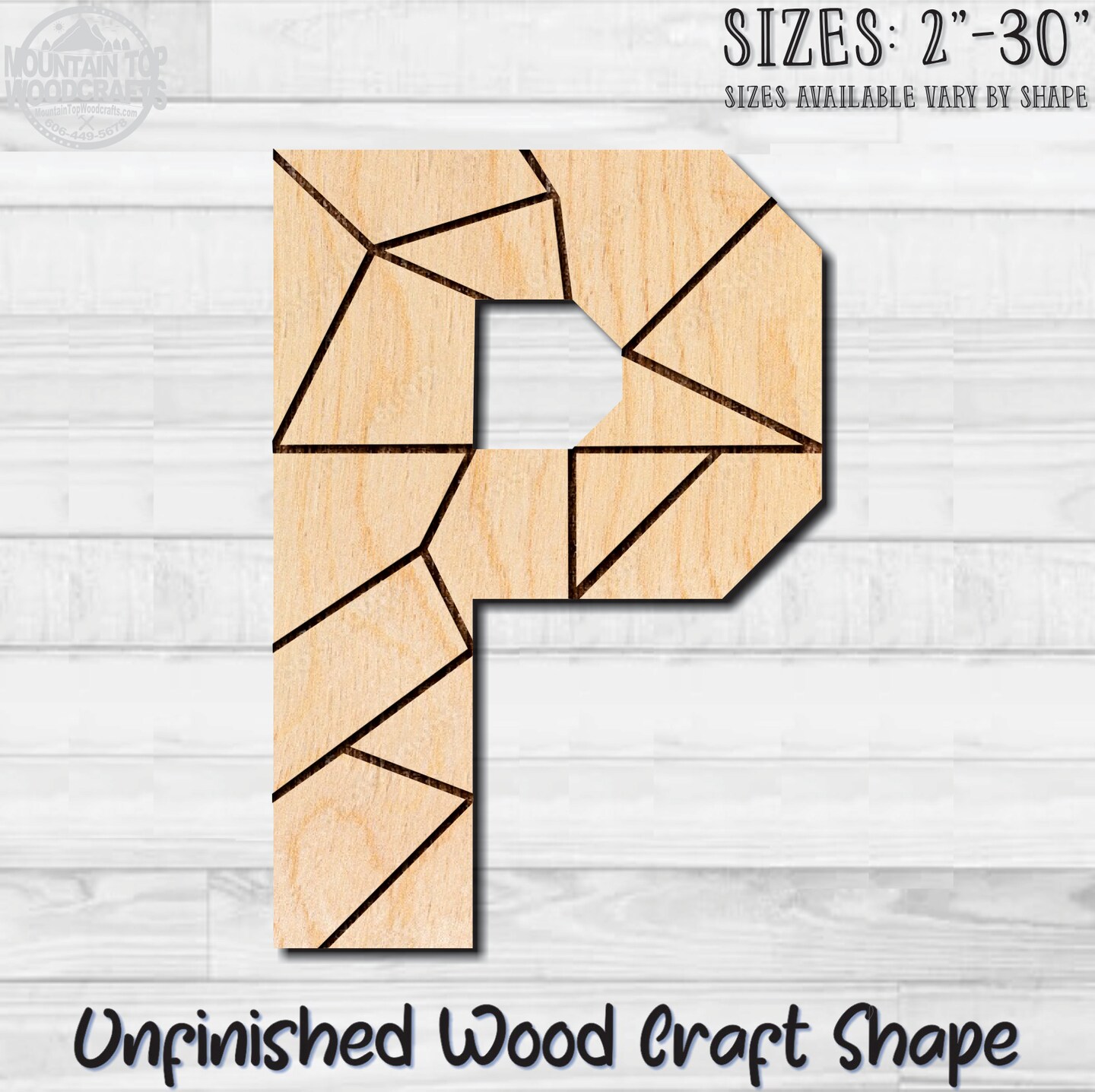 Coloring Letter P Unfinished Wood Shape Blank Laser Engraved Cutout ...