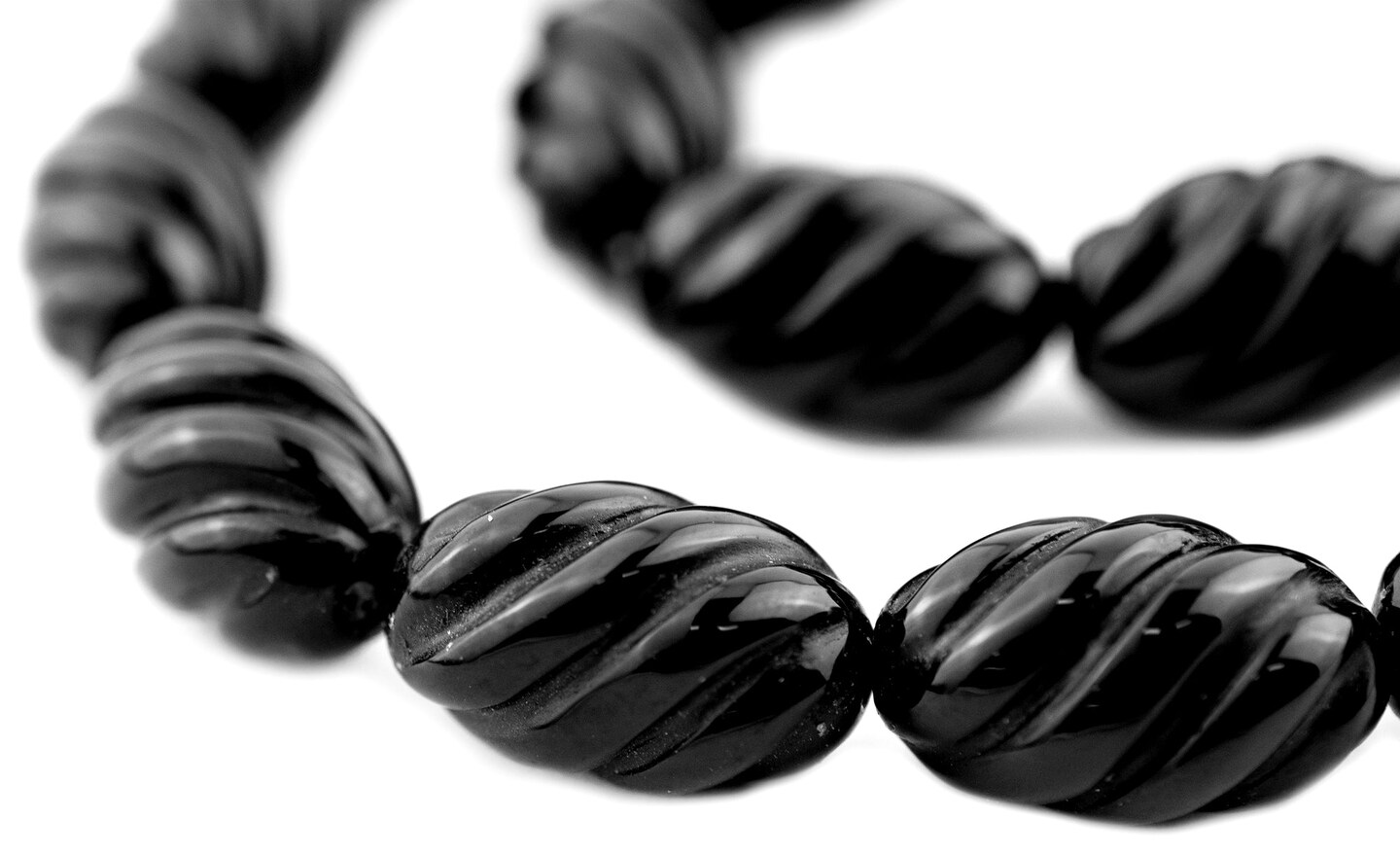 TheBeadChest Spiral Carved Oval Onyx Beads (20x12mm) | Michaels