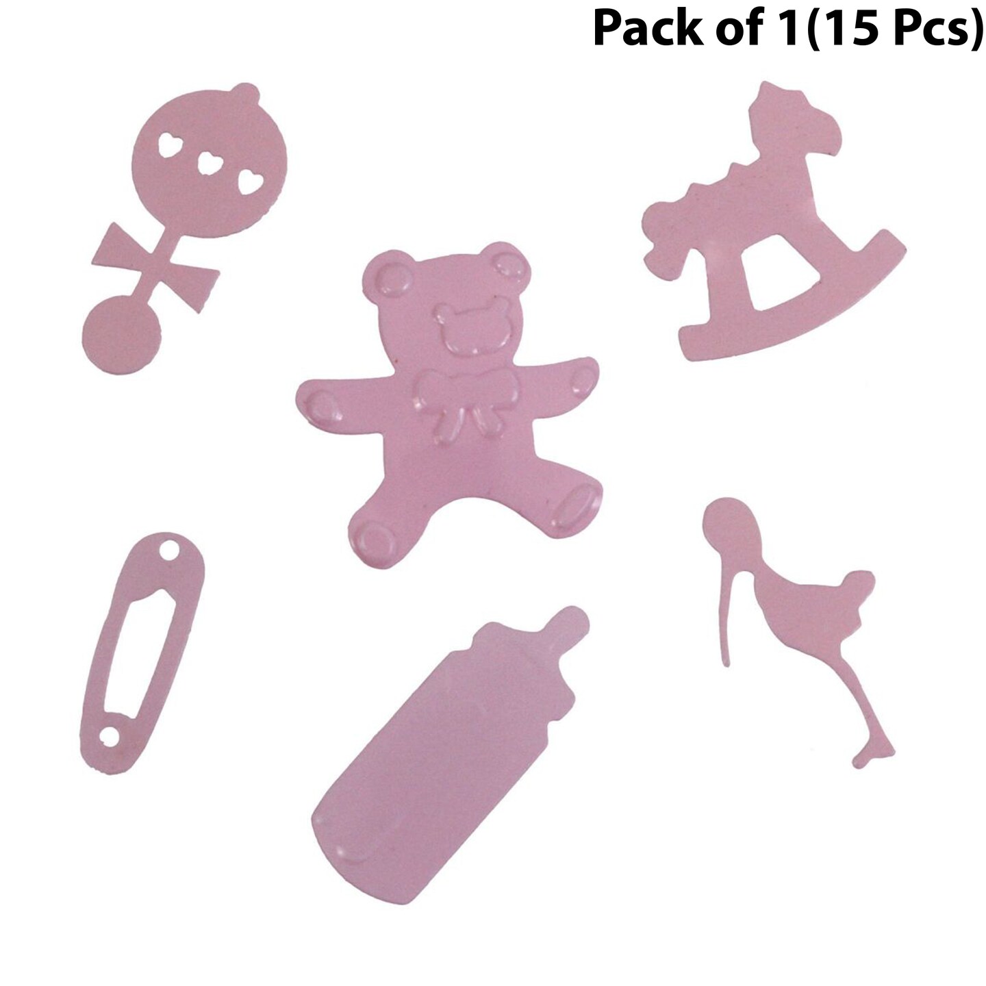 Baby Shapes Confetti Pink 1/4-3/4 inch, 6 Styles, Geometric Celebration ...