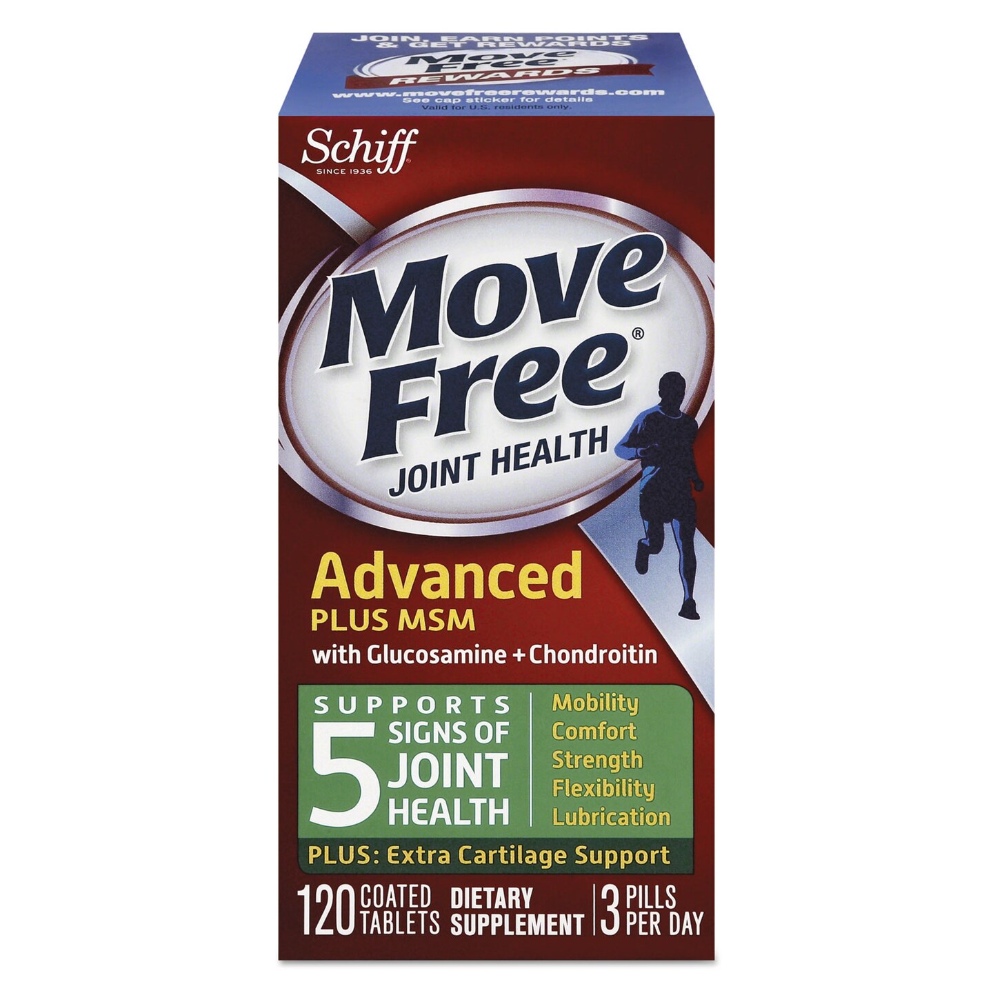 Move Free Move Free Advanced Plus MSM Joint Health Tablet, 120 Count ...