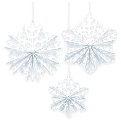 Snowflake Hanging Paper Fan Decorations | Michaels