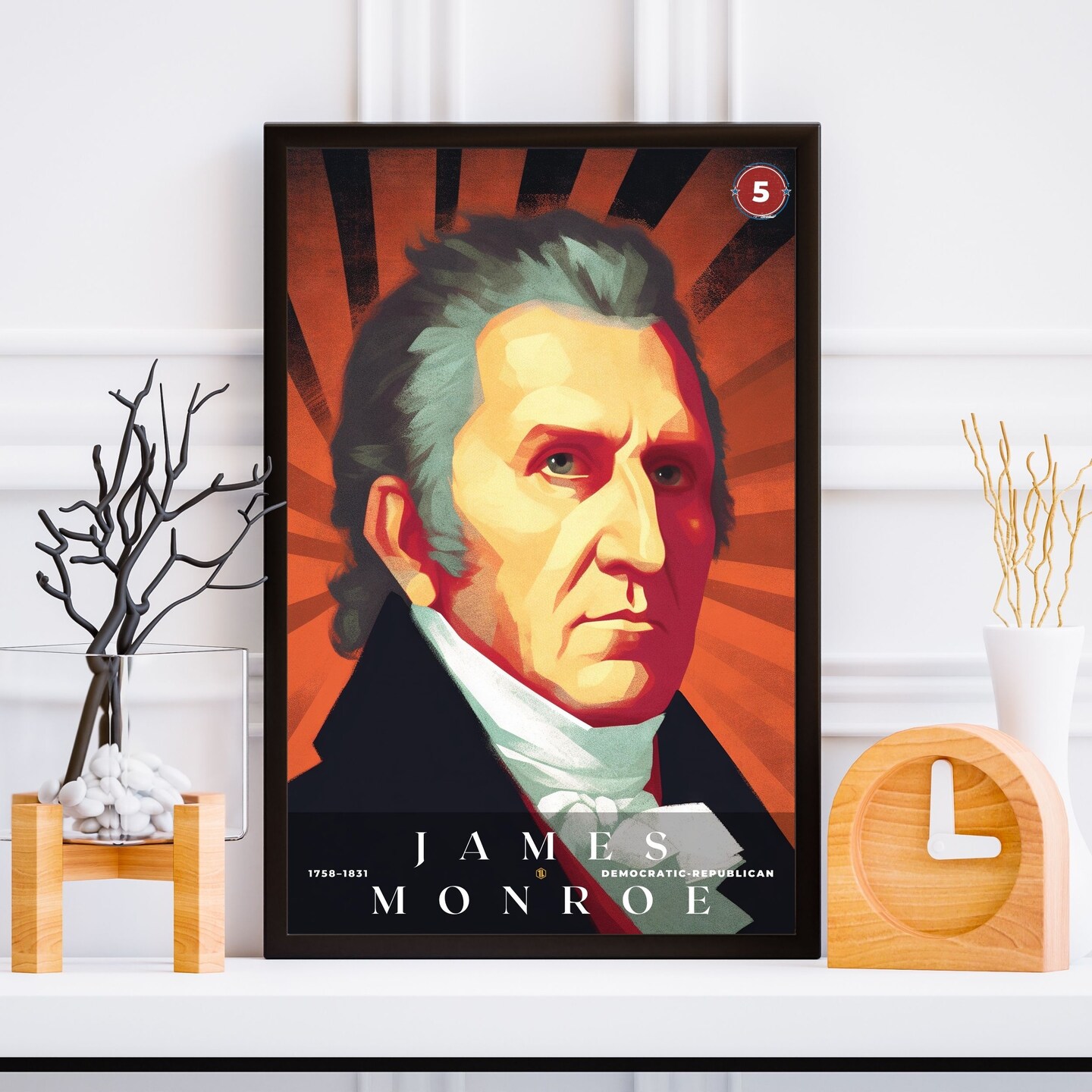 President James Monroe Poster, Office Poster, Home Decor, Unframed ...