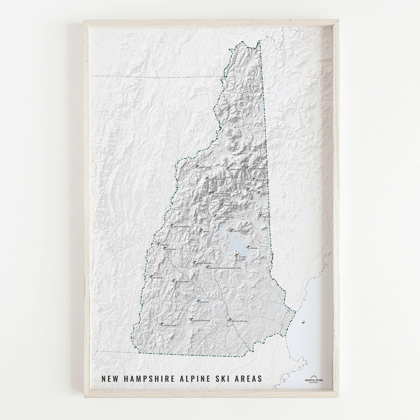New Hampshire Ski Map - Attitash, Bretton Woods, Cannon, Cranmore ...