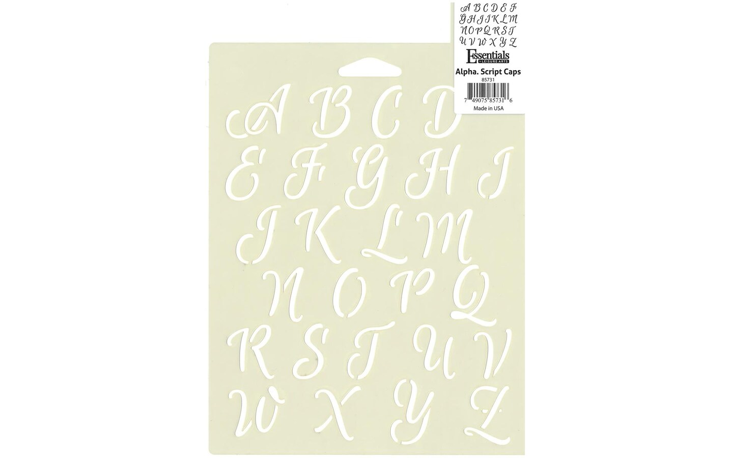 EBL Stencil Alphabet Script Caps 7x10" | Michaels