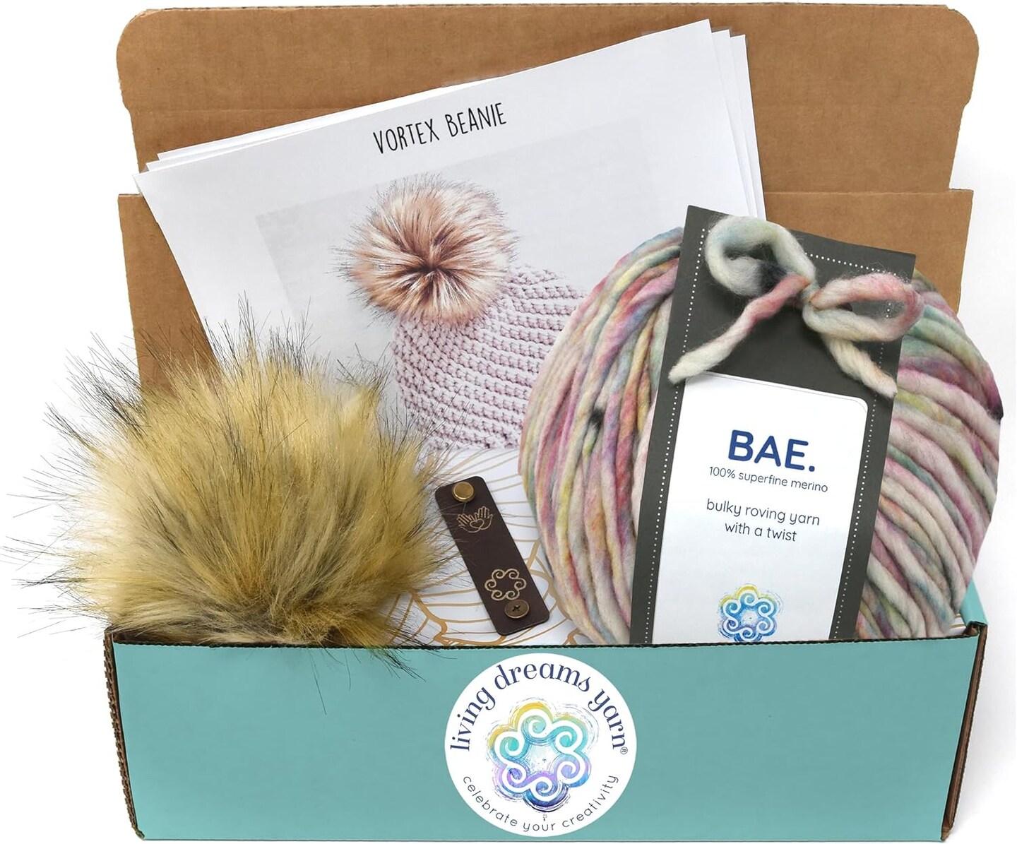 DIY Winter Hat Crochet Kit. Includes Bulky Superfine Merino Wool Yarn ...