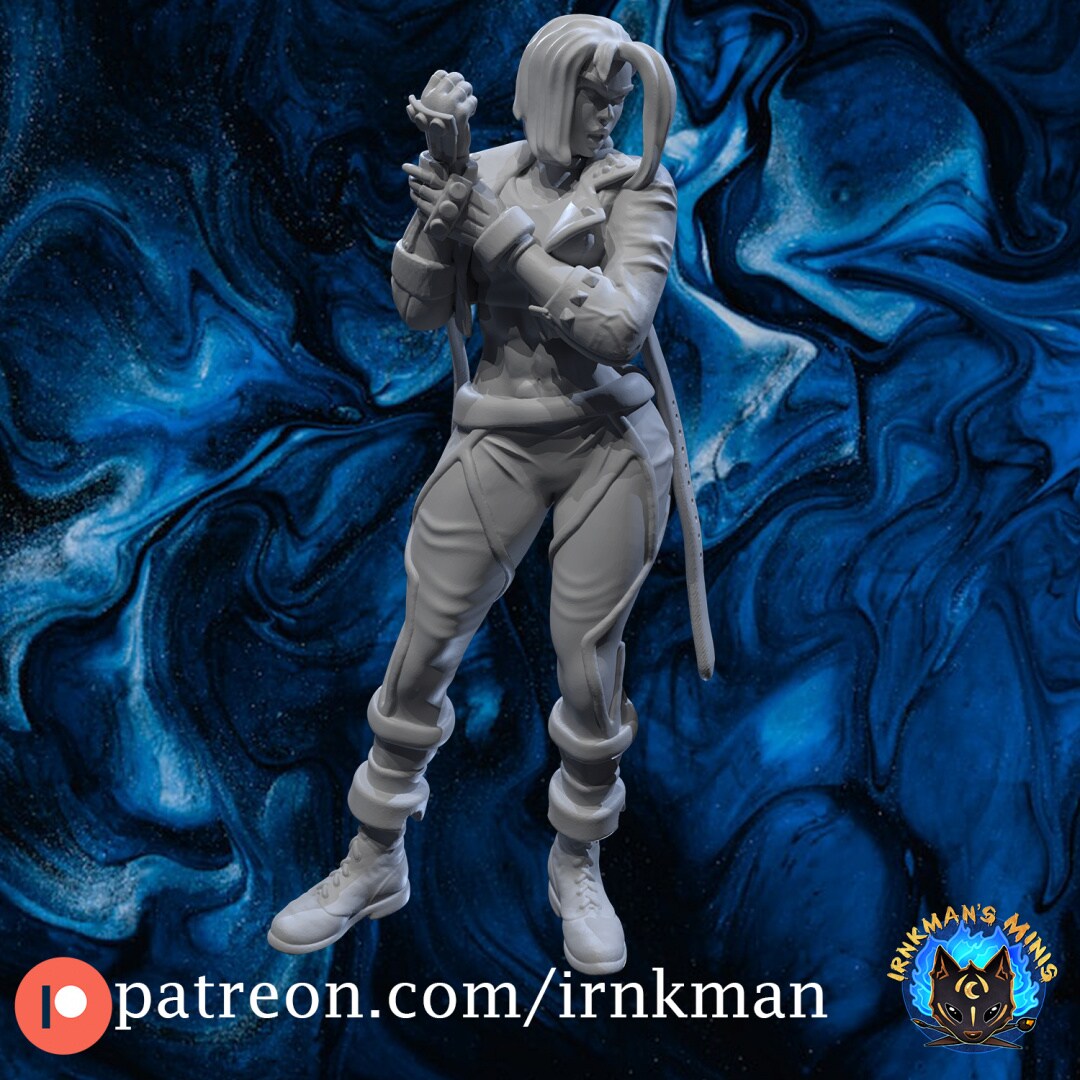 Cammy from Irnkman Minis. Total height apx. 45mm. Unpainted resin ...