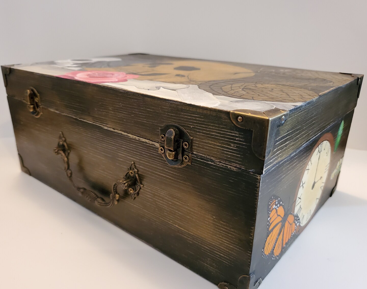 Memento Mori Inspired Antique Style Storage Keepsake Box | MakerPlace ...