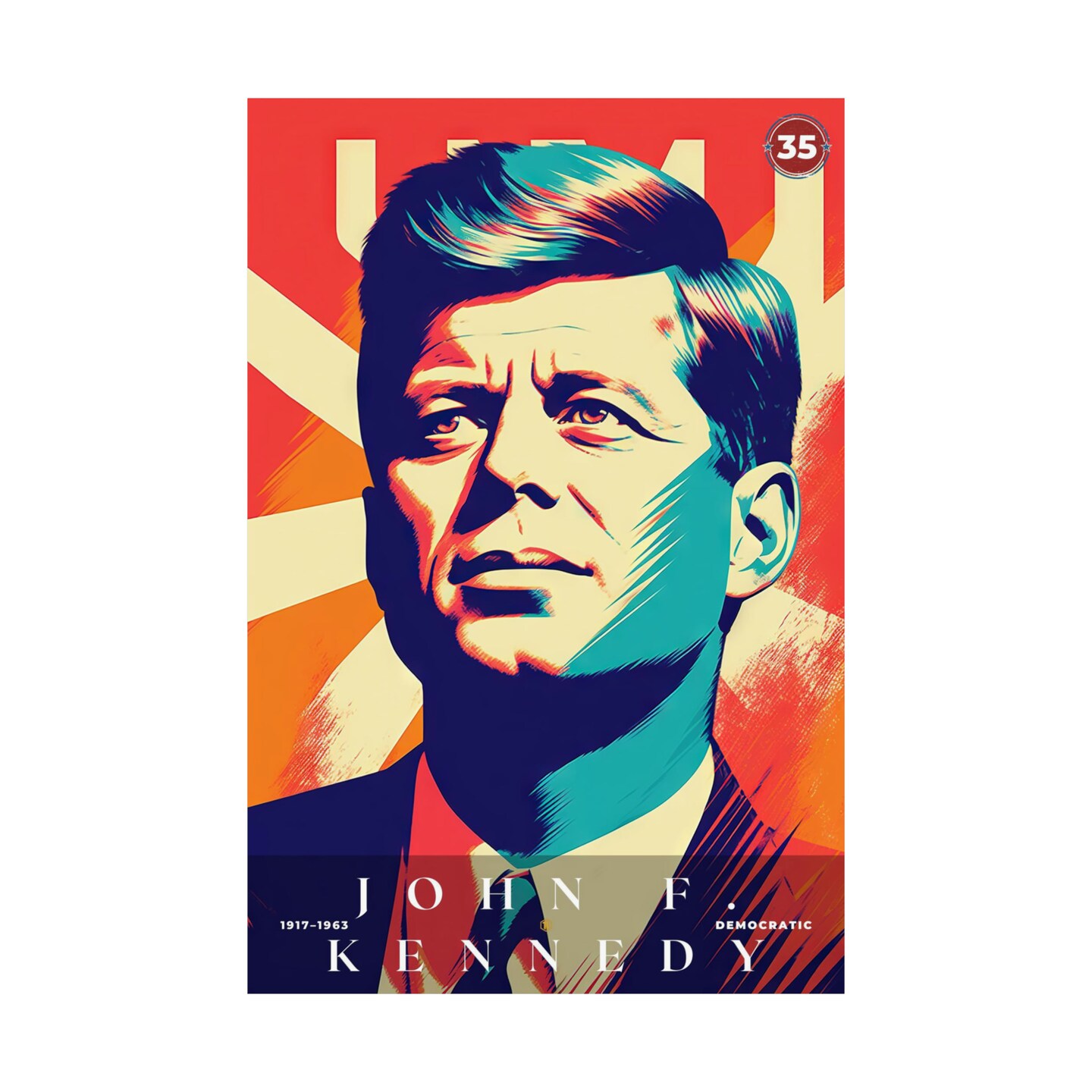 President John F Kennedy Poster, Office Poster, Home Decor, Unframed ...