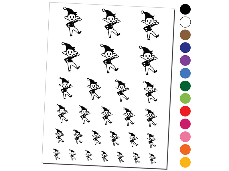 Cheerful Waving Christmas Elf Temporary Tattoo Water Resistant Fake ...