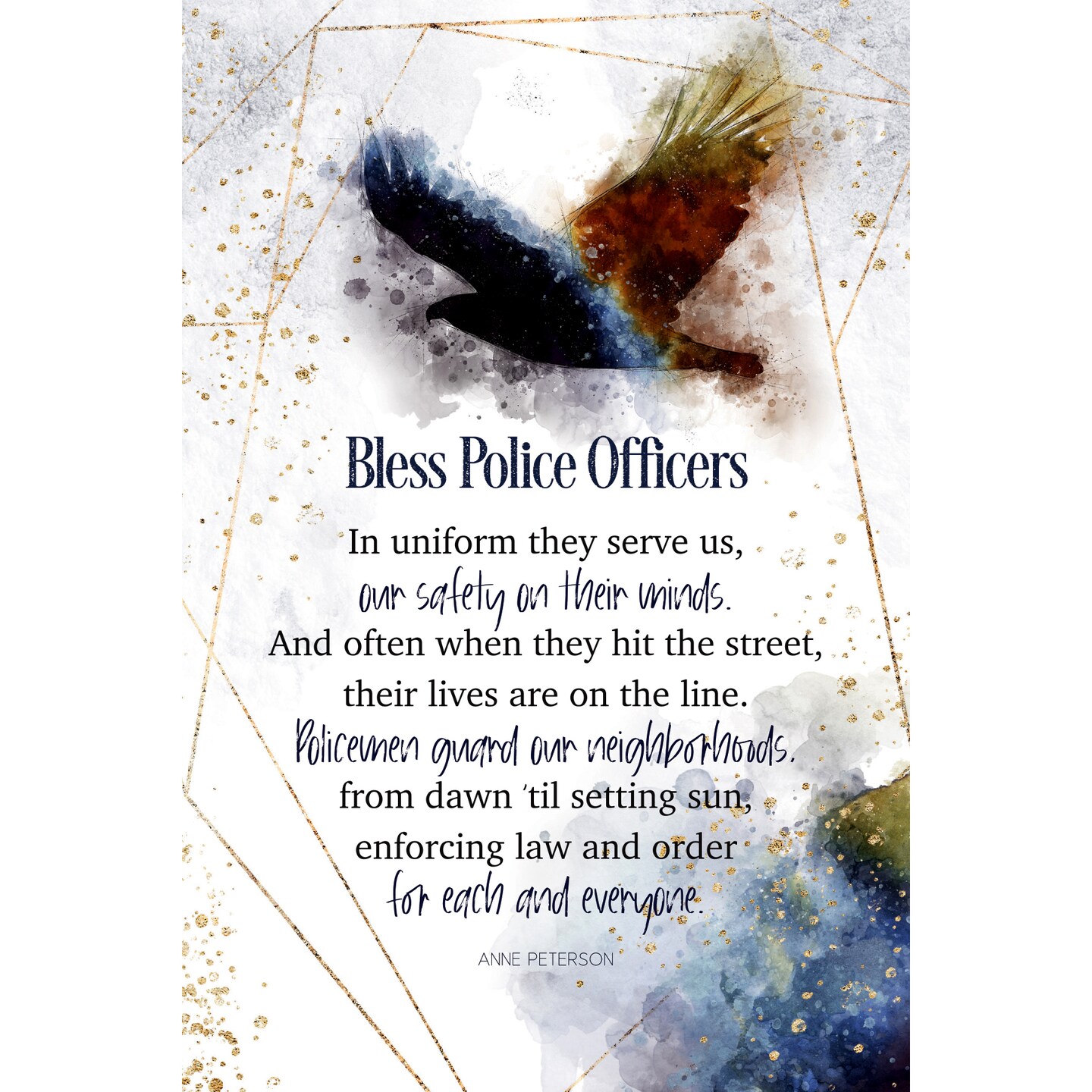 Dexsa Bless Police Officers Inspirational Wood Plaque 6 inches x 9 ...