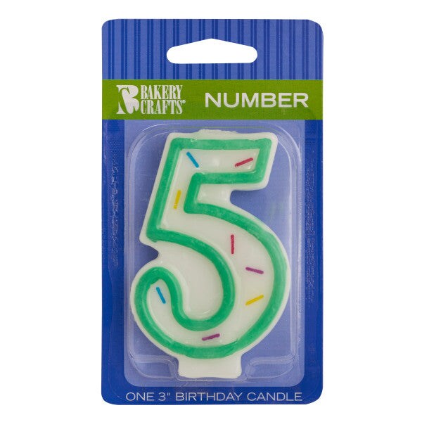 Green Sprinkle Numeral Candle, 1ct | Michaels