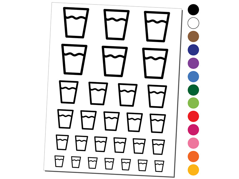 Water Glass Cup Temporary Tattoo Water Resistant Fake Body Art Set ...