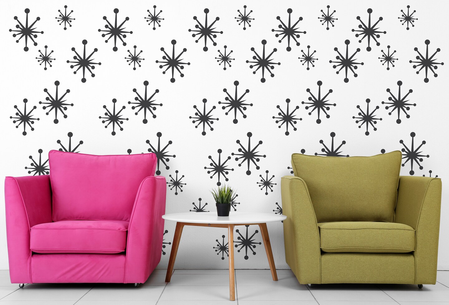 Mid Century Atomic Starburst Decal, Atomic Age Decals, Retro Wall Decal ...