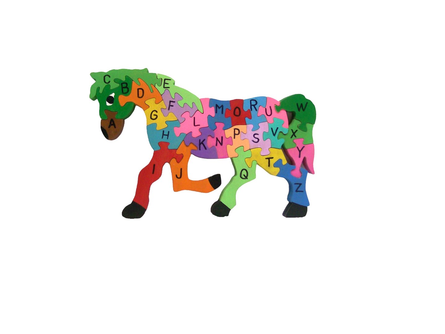 wooden Alphabet puzzle, wooden horse alphabet puzzle, games and puzzles ...