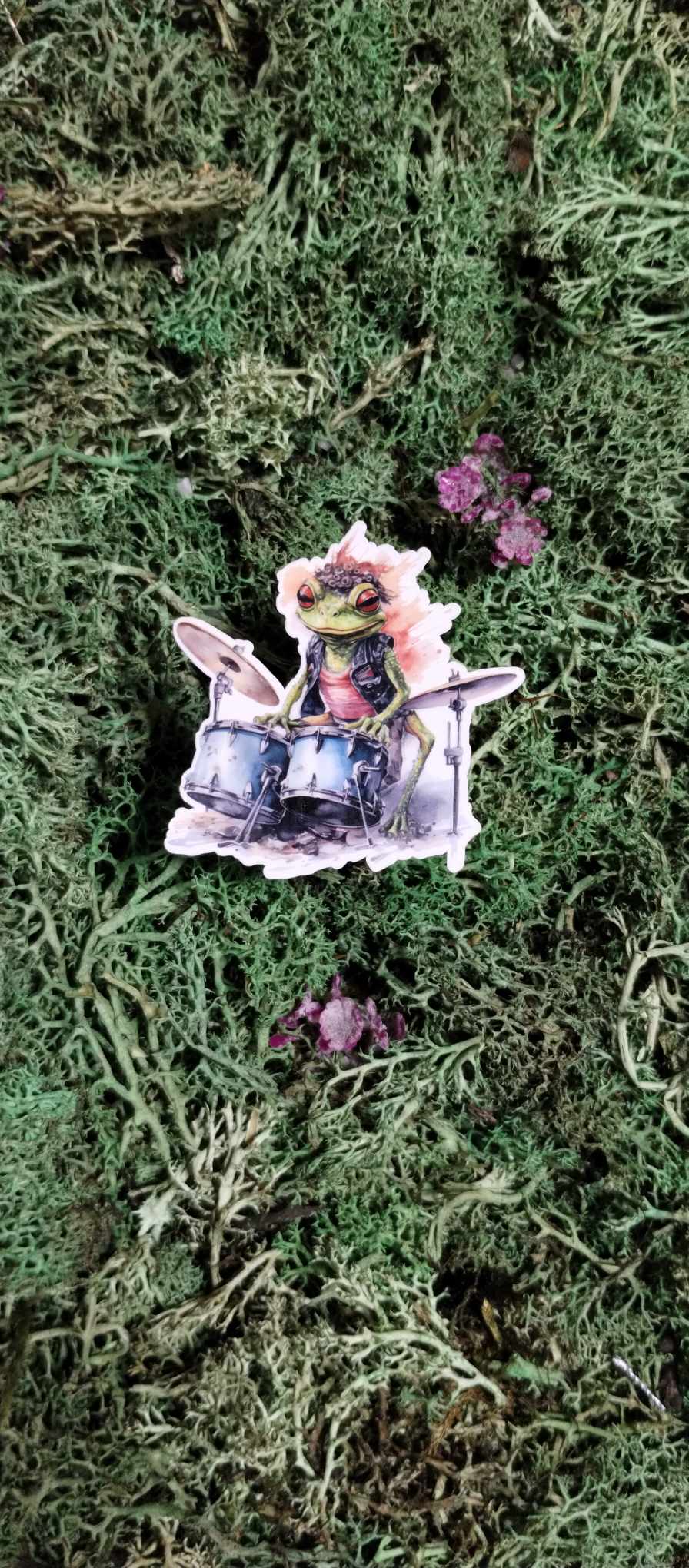 Drummer Punk Rock Frog Vinyl Sticker, Frog vinyl sticker, Rock and roll ...